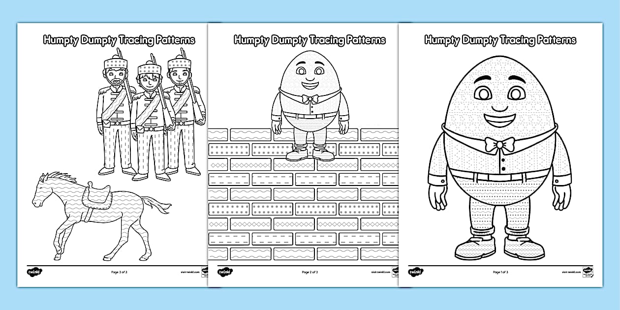 Humpty Dumpty Tracing Patterns Worksheets (Teacher-Made)