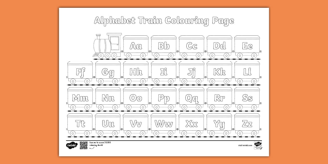 Alphabet Train Colouring Page | Primary Resources | Twinkl