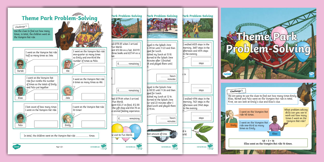 👉 Y6 Theme Park Problem-Solving Activity (teacher made)