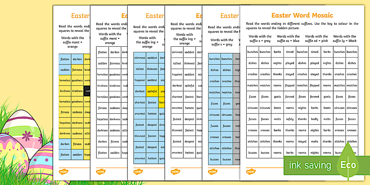Phase 6 Easter Animals Phonics Worksheet / Worksheets