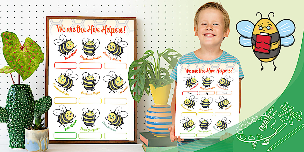 We Are the Hive Helpers Bee-Themed Classroom Poster - Twinkl