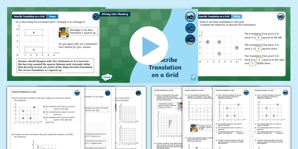 DiM: Describe Translation on a Grid Year 4 Teaching Pack