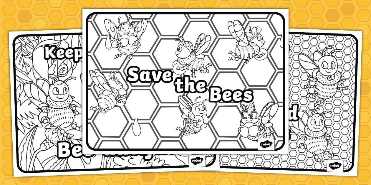 Save the Bees Colouring Posters (teacher made) - Twinkl