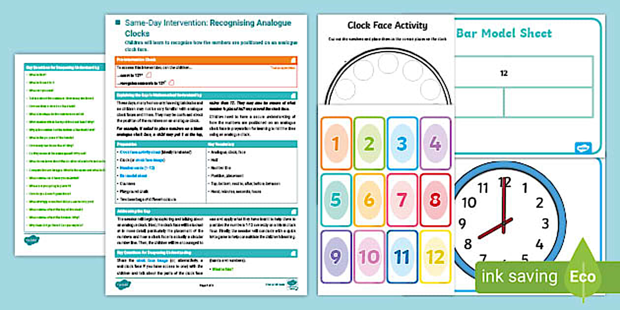 👉 Y1 Maths Same-Day Intervention: Recognising Analogue Clocks