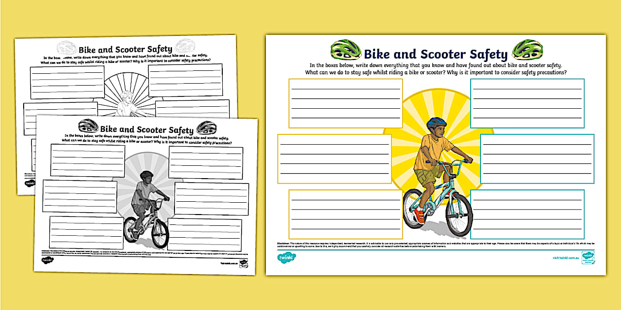Bike and Scooter Safety Mind Map - Twinkl