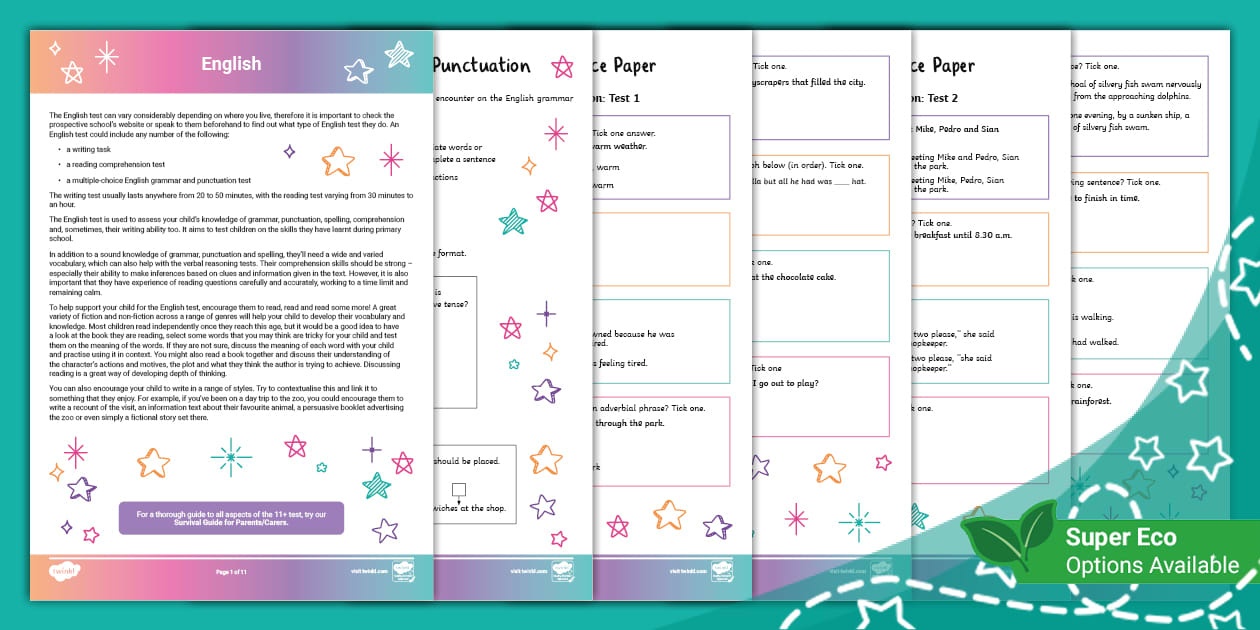 11 Plus English Papers (PDFs with Answers Included) - Twinkl