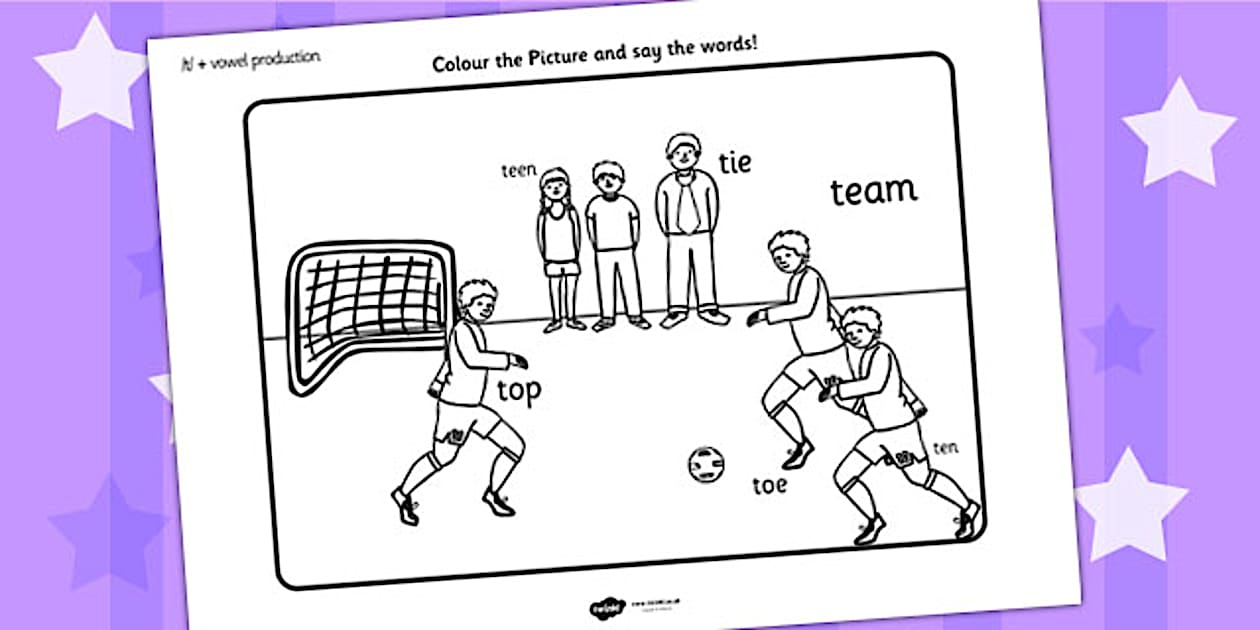 Word Initial t Production Coloring Scene (Teacher-Made)