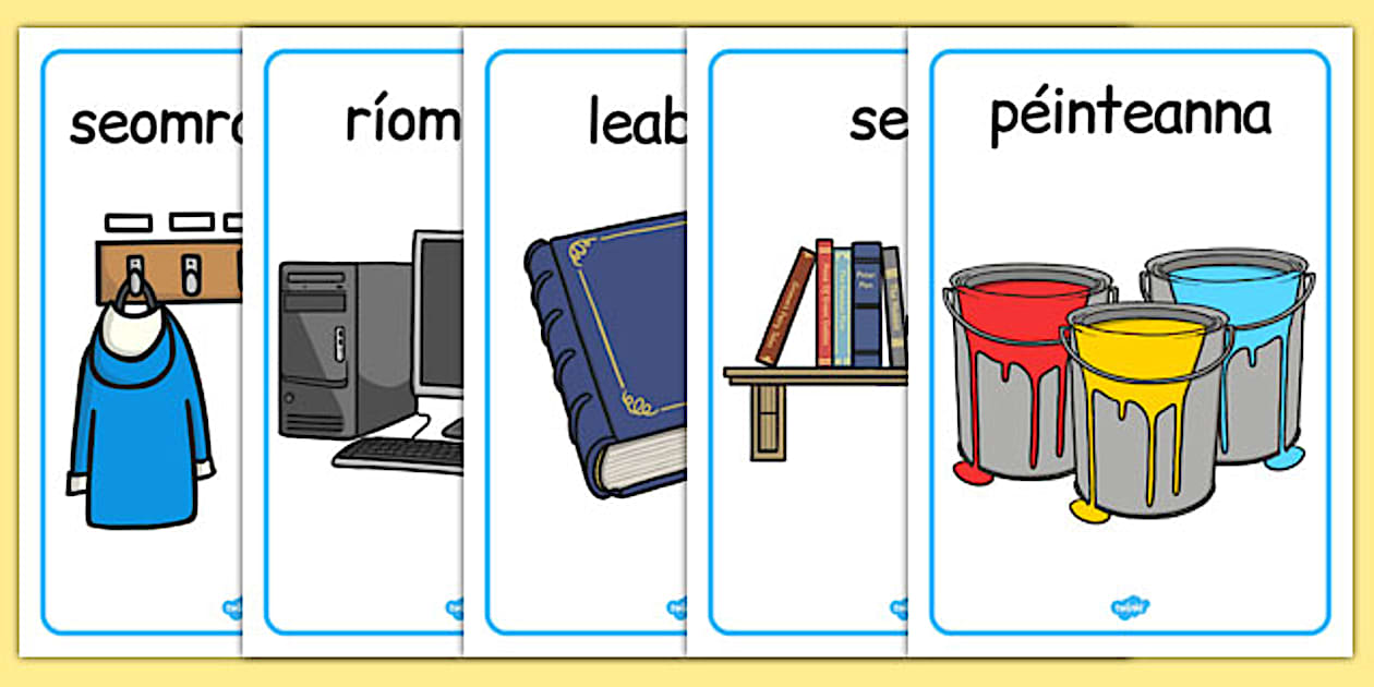 Trealamh seomra ranga Display Posters Gaeilge (teacher made)