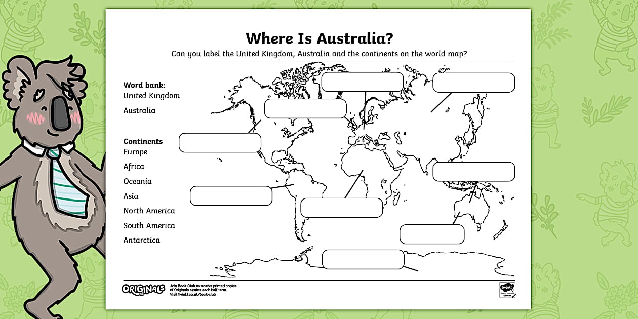 Part of the Party: Where Is Australia? Map Worksheet