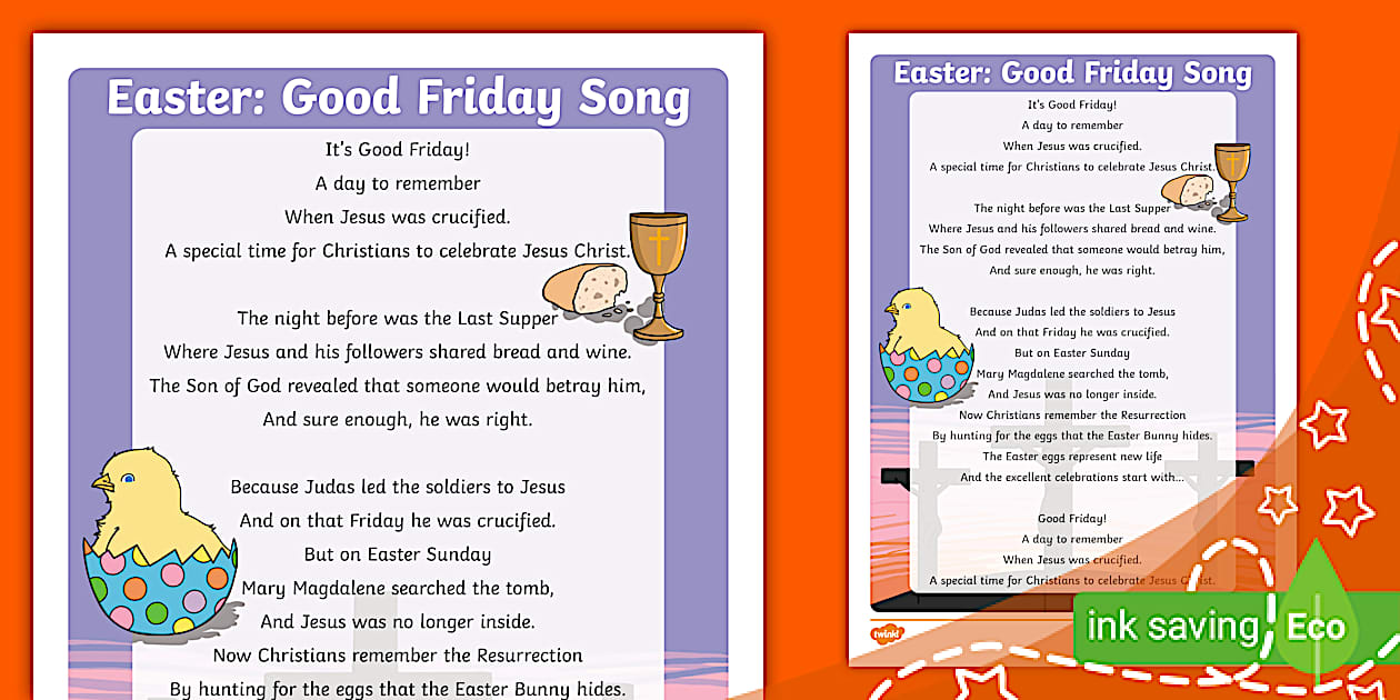 Easter: Good Friday Song for Kids Lyrics (teacher made)