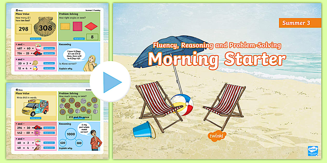 Year 3 Maths Summer Morning Starter PowerPoint 3 - Twinkl
