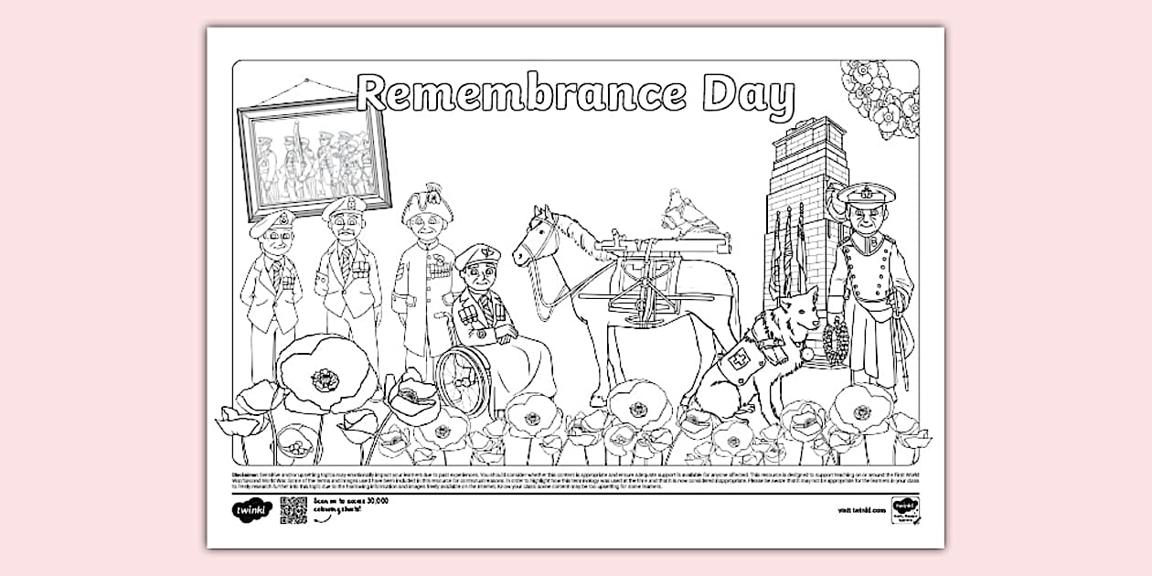 Remembrance Sunday KS1 Colouring Page (Teacher-Made)