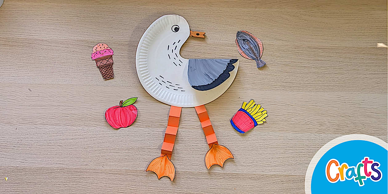 Manualidad: Gaviota con plato de papel - Twinkl Crafts