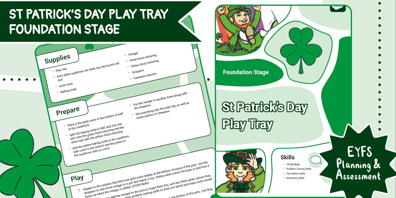 NI EYFS Foundation Stage Play Tray: St Patrick's Day