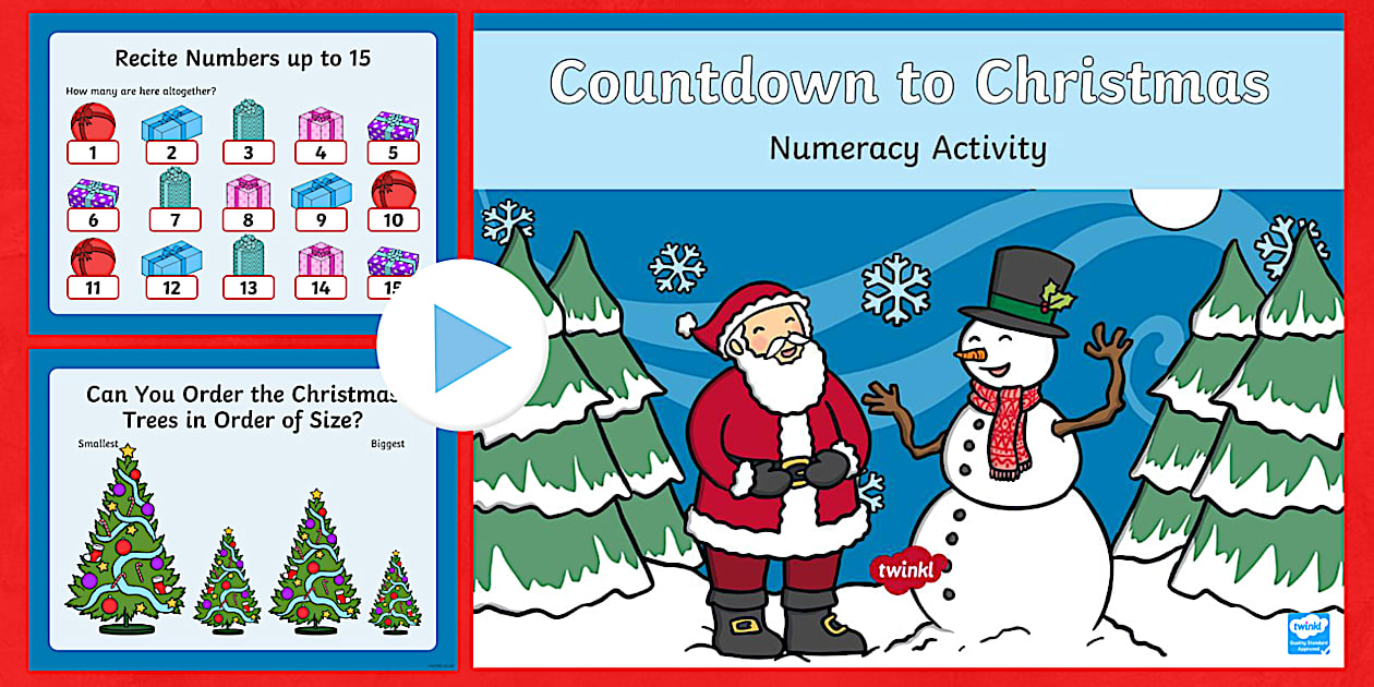 Countdown to Christmas Numeracy PowerPoint (teacher made)