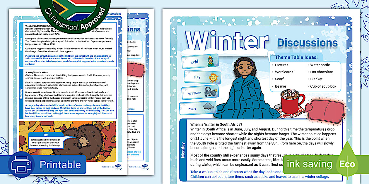 Grade R Winter Theme Discussion Sheets I Resource I Twinkl
