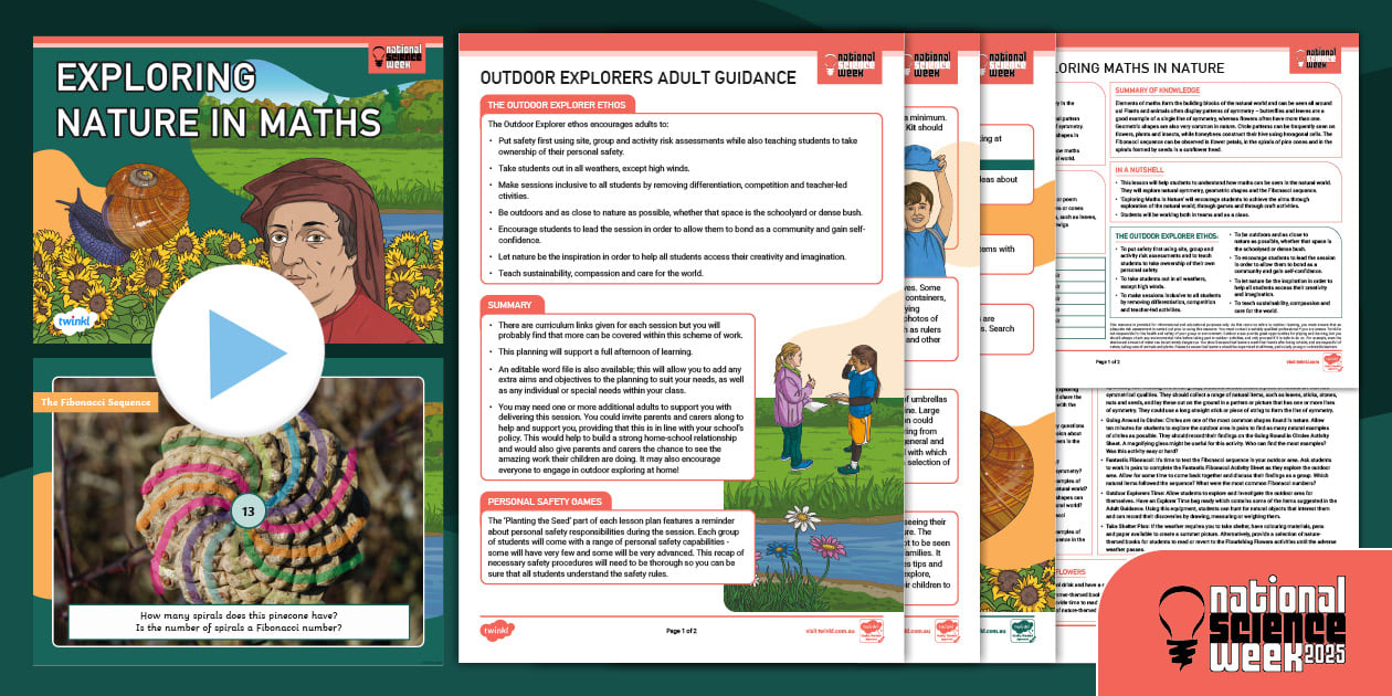 Fibonacci Sequence, Shapes and Symmetry Pack (teacher made)