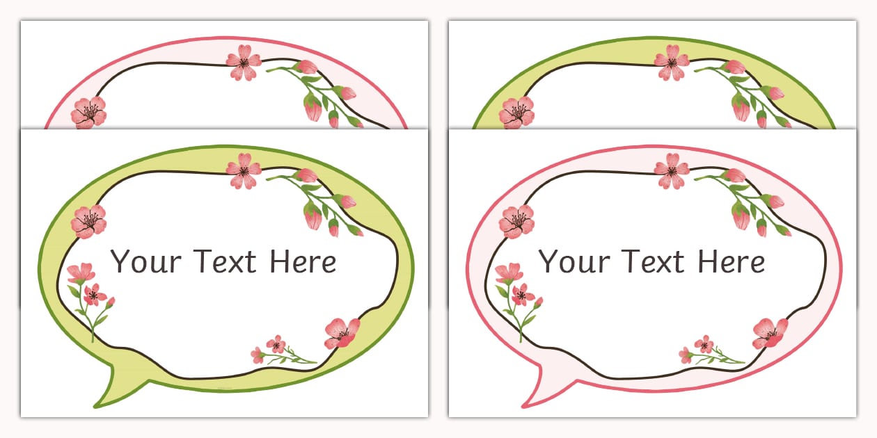 Sakura-Themed Editable Speech Bubbles (teacher made)