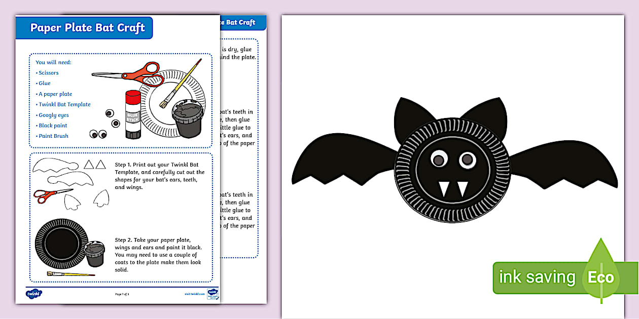 A Fun Paper Plate Bat Craft | Twinkl | KS1 | Halloween