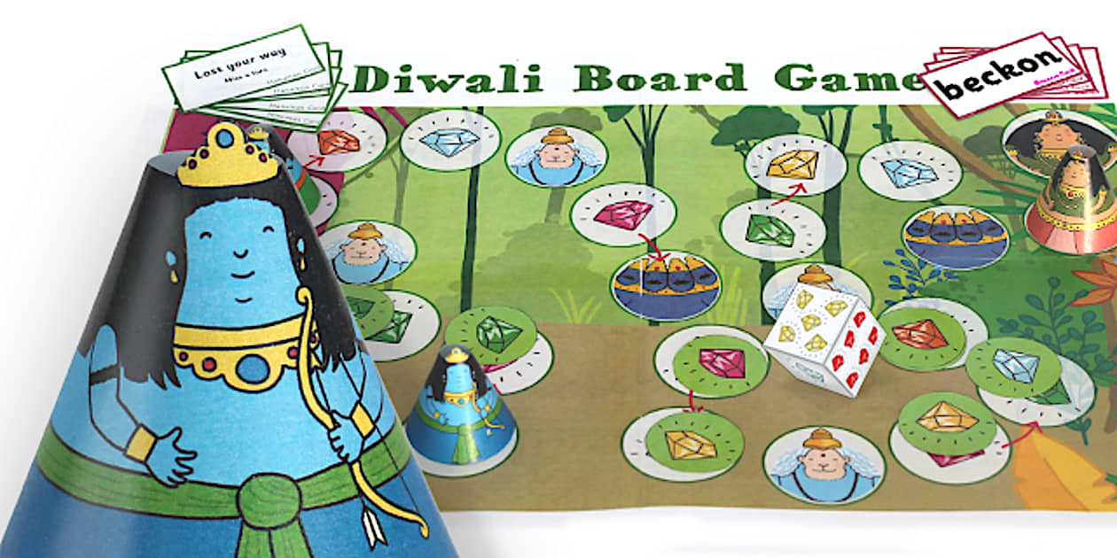 Diwali Phase 2 Phonics Board Game (teacher made) - Twinkl