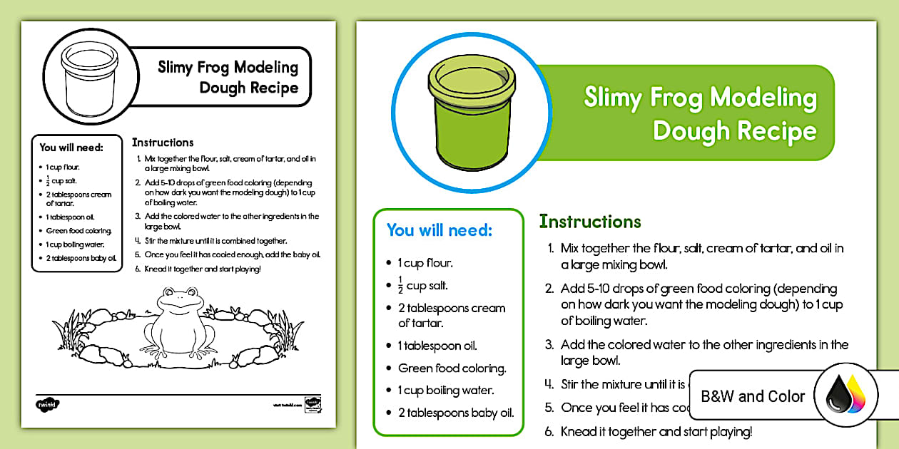 Frog-Themed Modeling Dough Recipe (teacher made) - Twinkl