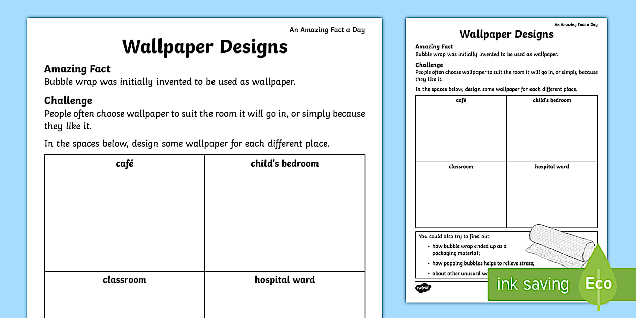Editable Wallpaper Designs Worksheet (teacher made) - Twinkl