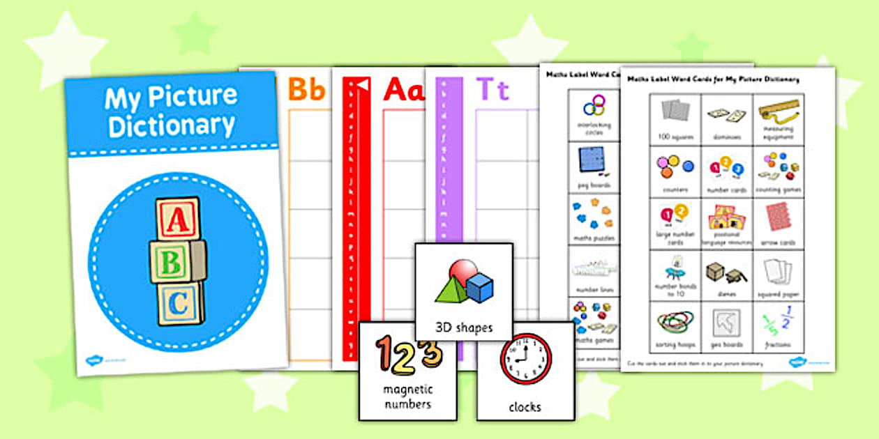 Maths Labels Picture Dictionary Word Cards (teacher made)
