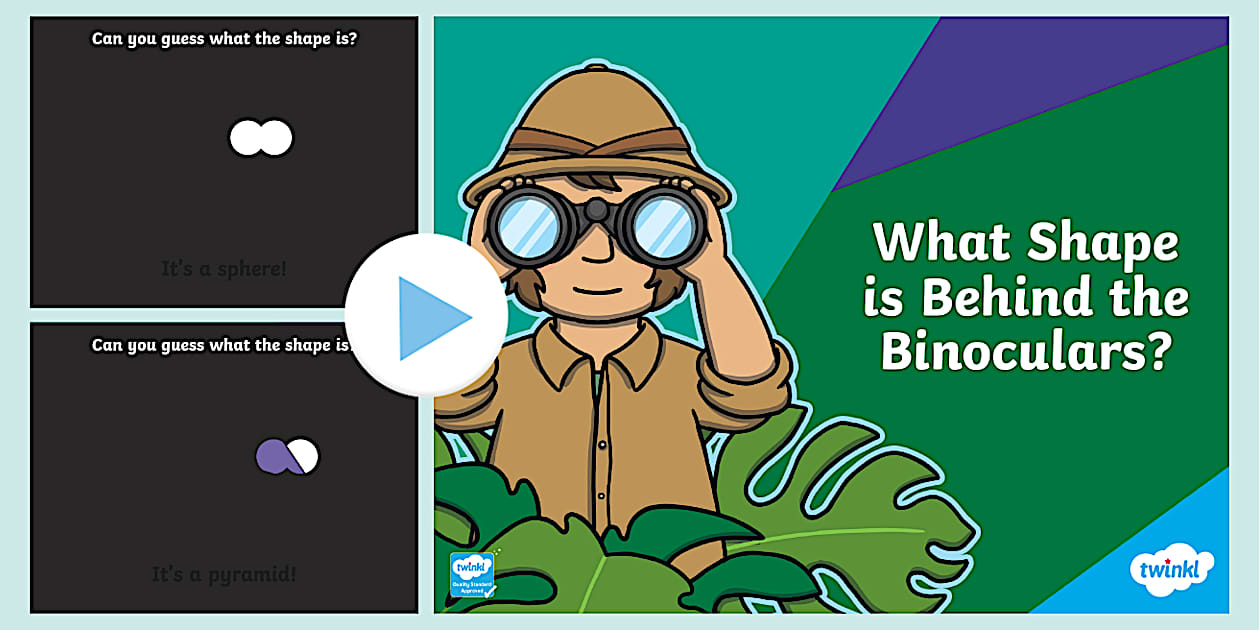 Through the Binoculars 3D Shapes PowerPoint Game - Twinkl