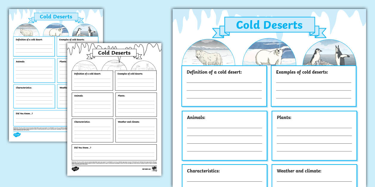Cold Deserts Fact File Template (teacher made) - Twinkl