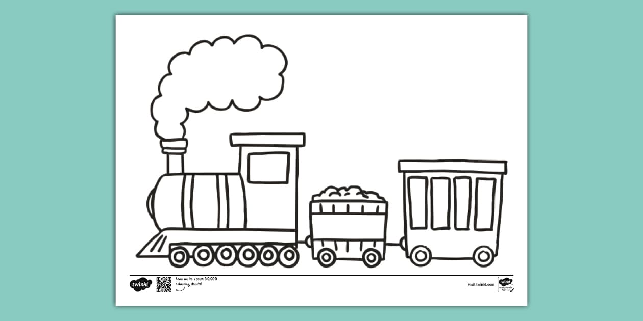 Train Background Colouring | Colouring Sheet (teacher made)
