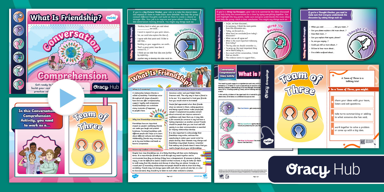 UKS2 What Is Friendship? Conversation Comprehension Oracy Pack