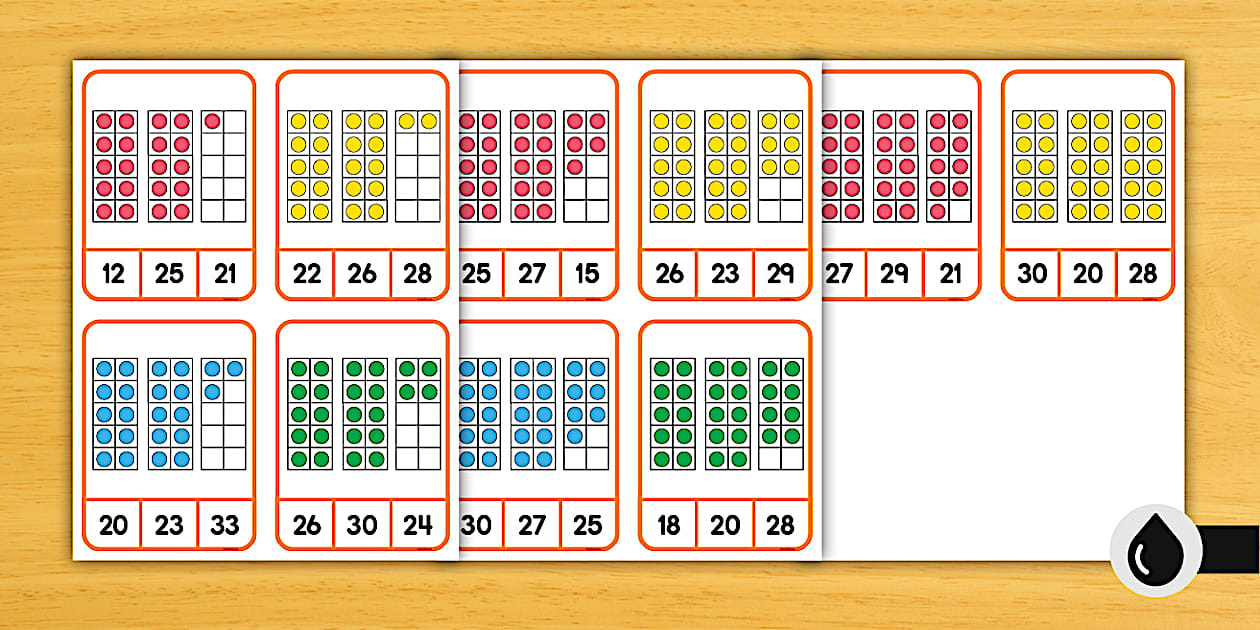 Ten-Frame Counting to 30 Matching Game Flashcards - Twinkl
