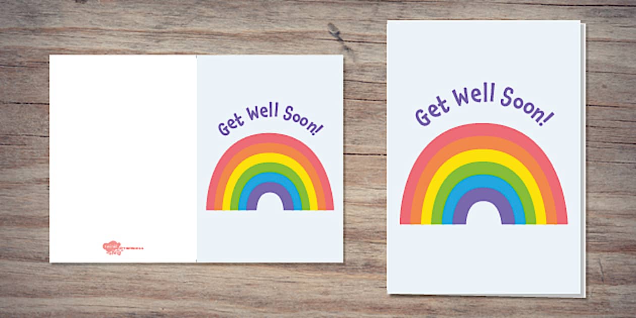 Get Well Soon Rainbow Card | Twinkl Party (teacher made)