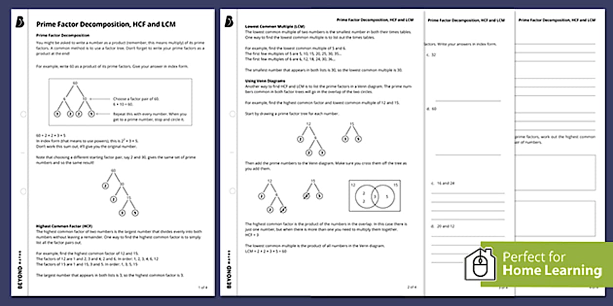 👉 Prime Factor Decomposition KS3 Walkthrough Worksheet