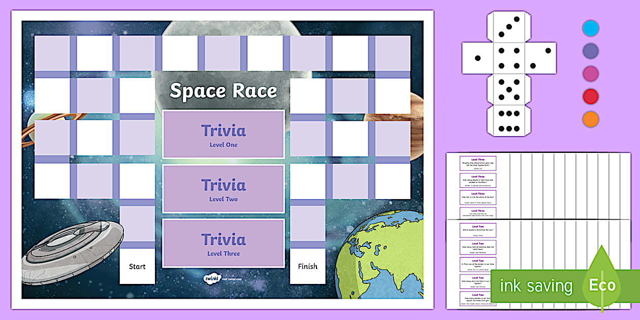 Editable Space Board Game (teacher made) - Twinkl