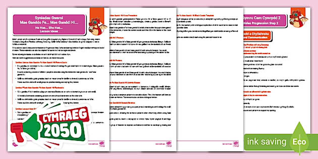 Learn Welsh: Syniadau Gwersi Mae Ganddo Fe, Mae Ganddi Hi Lesson Ideas