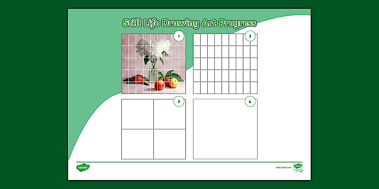 * NEW * Still Life Drawing Art Progress Template - Twinkl