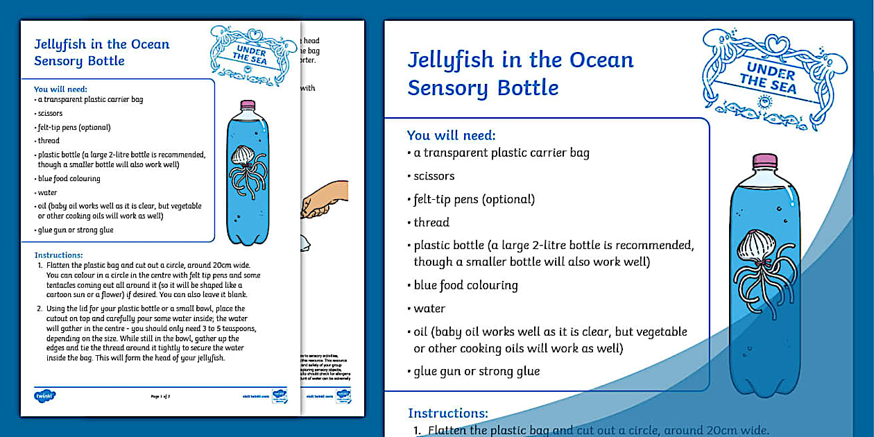 Jellyfish in the Ocean Sensory Bottle (teacher made)