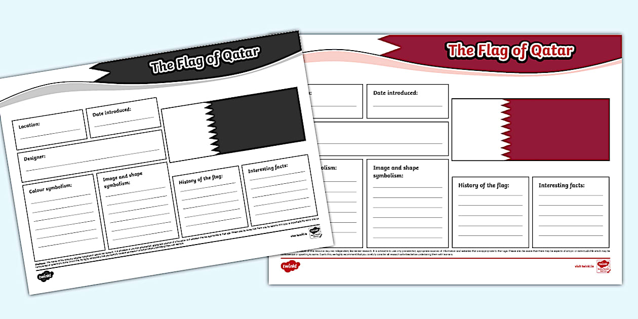 Qatar Flag Fact File Template - Twinkl Writing - Twinkl