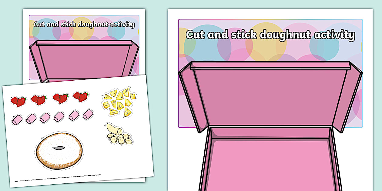 Cut and Stick Doughnut Activity (teacher made) - Twinkl