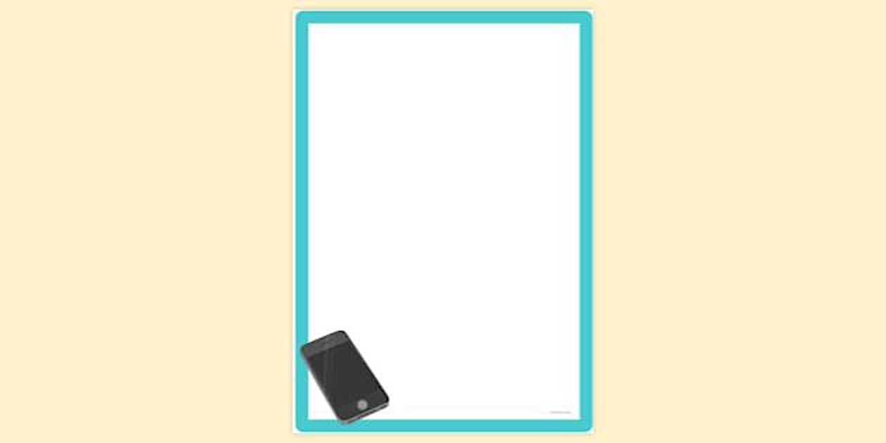 Simple Blank Smartphone Page Border | Page Borders | Twinkl