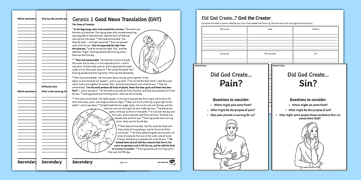 God: The Creator Worksheets (teacher made) - Twinkl