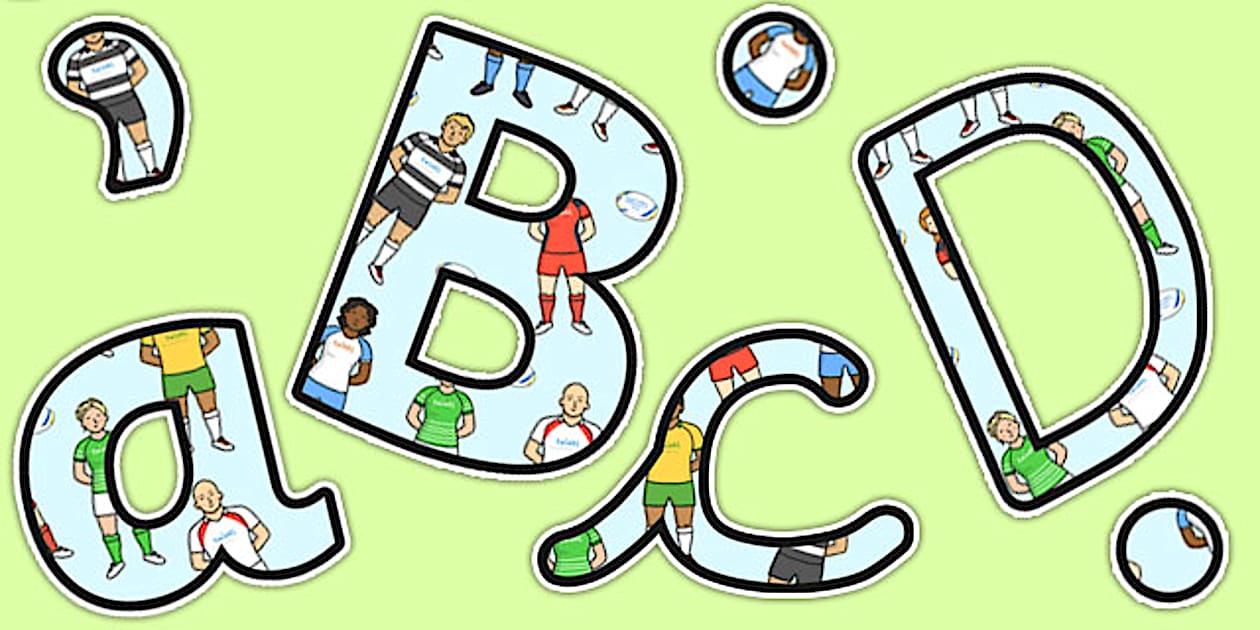 Rugby Themed A4 Display Lettering (teacher made) - Twinkl