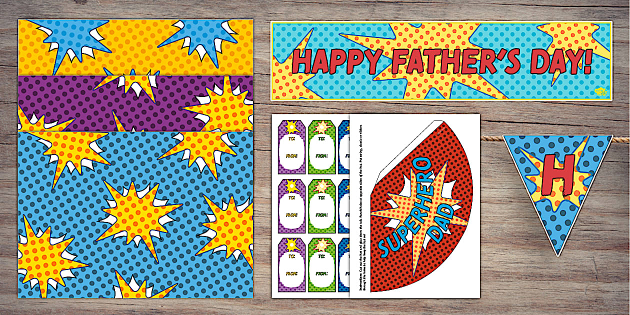 Father's Day Superhero Party Deco... | Twinkl Party