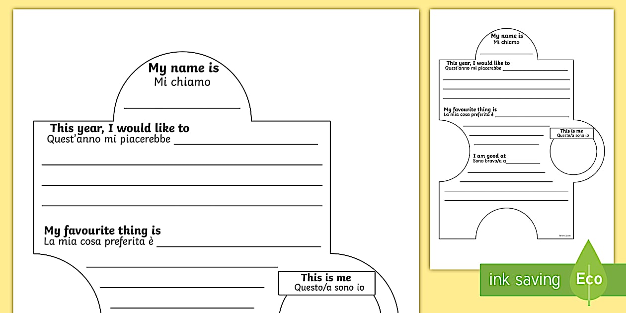 Transition Display Jigsaw Activity English/Italian - Transition Display ...