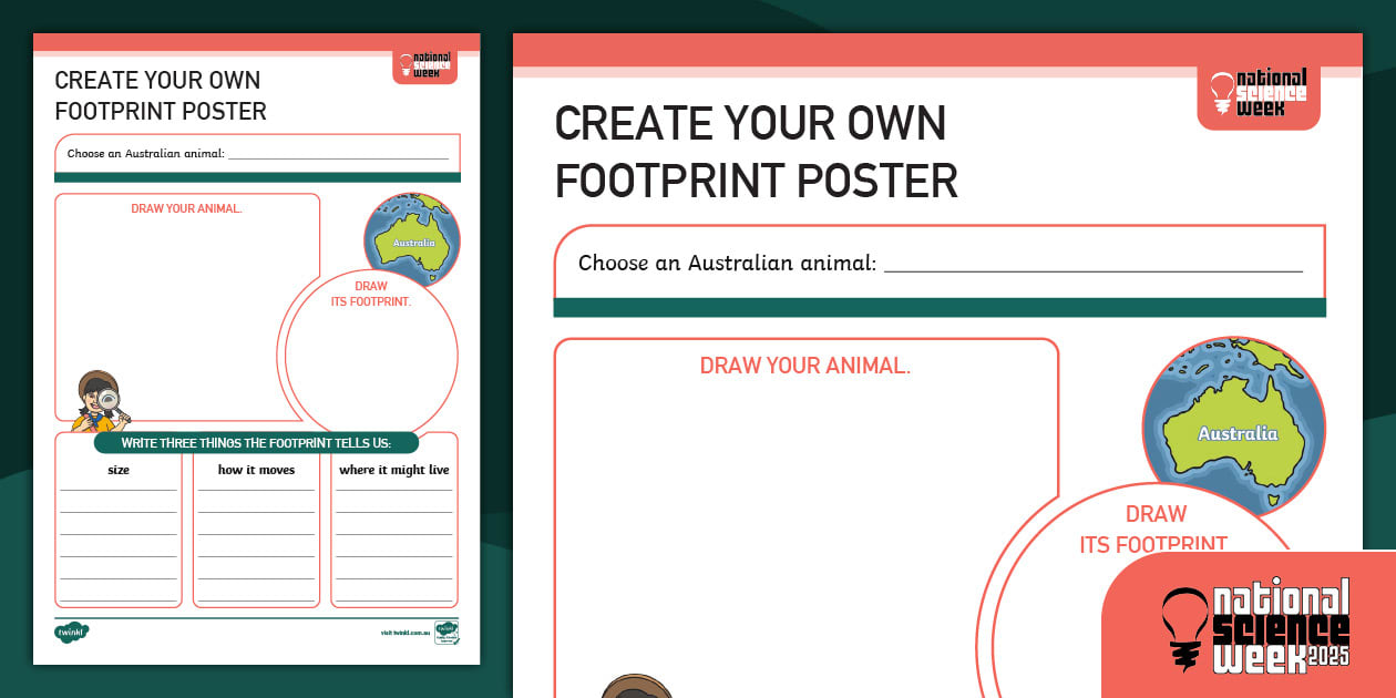 Animal Footprints Poster Design (teacher made) - Twinkl