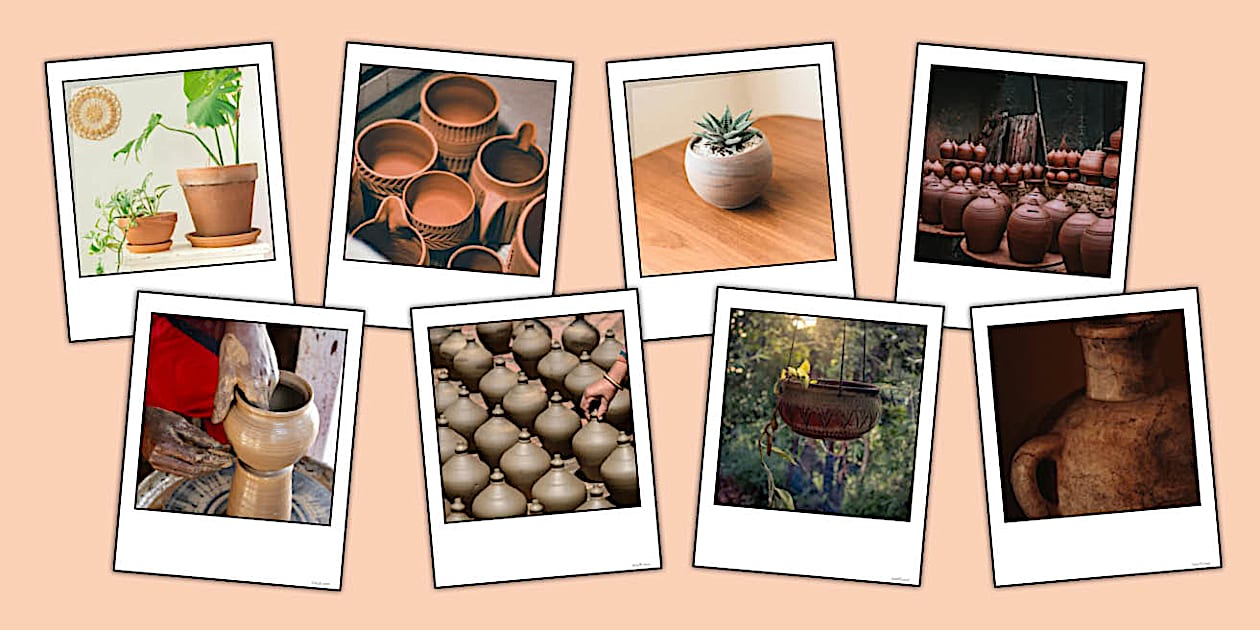 Clay Pots Instant Photo Style Display Images (teacher made)