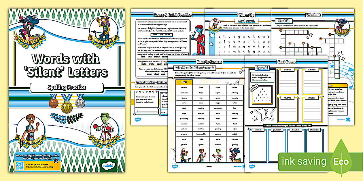 Words with 'Silent' Letters KS2 Spelling Practice Booklet