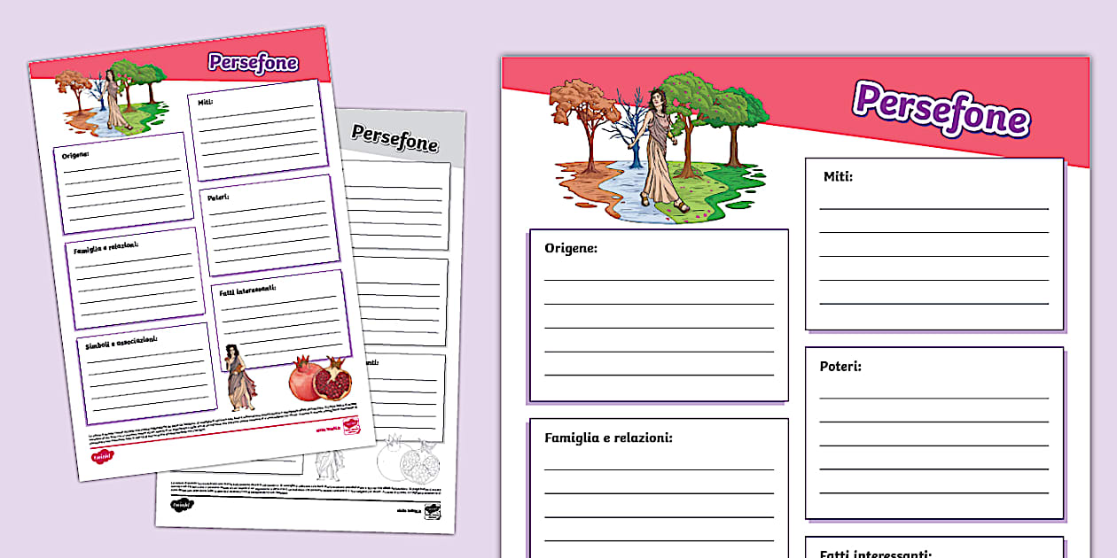 Modello di scheda informativa: Persefone (teacher made)