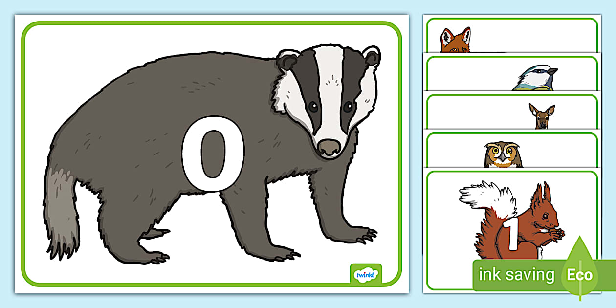 Numbers to 10 on Woodland Animals (teacher made) - Twinkl